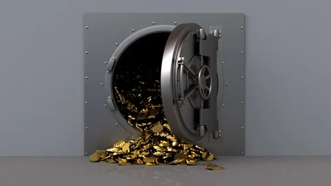 3d vault door opening | Stock Video | Pond5