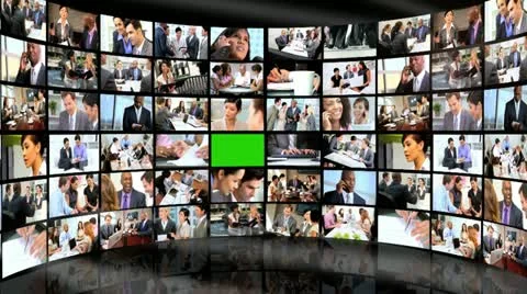 3D Video Wall Green Screen Multi Ethnic ... | Stock Video | Pond5