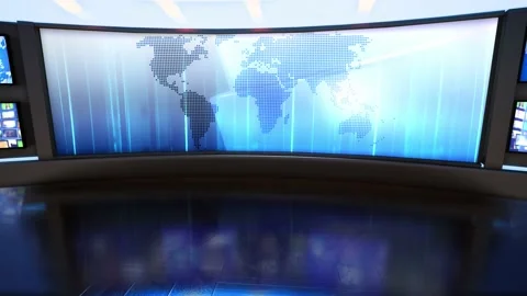 3d virtual news studio green screen back... | Stock Video | Pond5