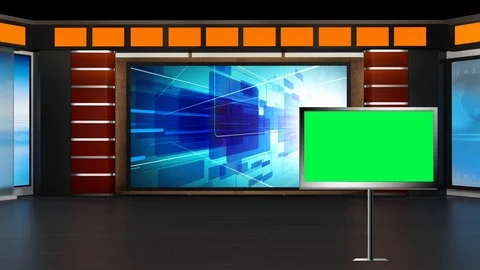 3D Virtual Studio Set Green Screen Backg... | Stock Video | Pond5