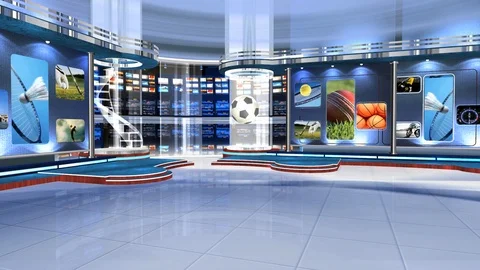 3D Virtual Studio Sports Set Background | Stock Video | Pond5