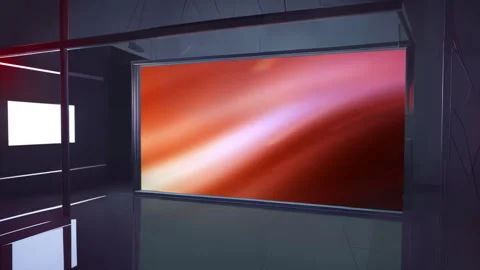 3D Virtual TV Studio News with TV on Wal... | Stock Video | Pond5