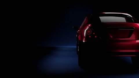 3d visualization red car on the side in ... | Stock Video | Pond5