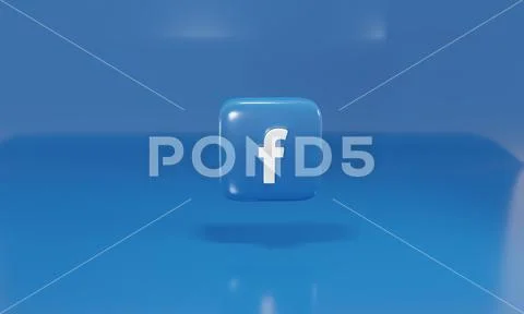 3d volumetric Facebook icon in a cube. popular social media Facebook ...
