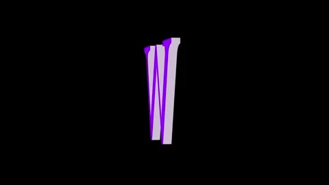 3d W letter logo loopable rotated purple... | Stock Video | Pond5