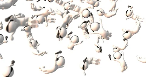 3d white character SINGER falling slow m... | Stock Video | Pond5