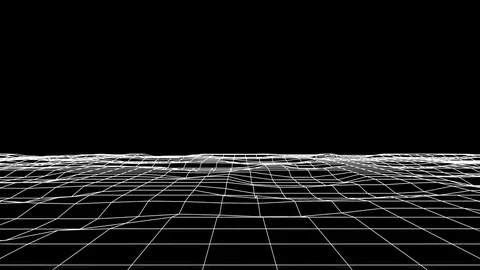 3D White Flowing Digital Grid Floor Loop... | Stock Video | Pond5