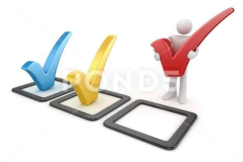 3d white man and colorful checkmark symbol 3d white man and colorful ...
