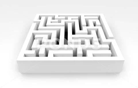 3d white maze on a white isolated background. Stock image. ~ Clip Art ...