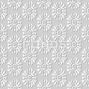 3D white paper art Curve Cross Flower Crest: Royalty Free #89520054