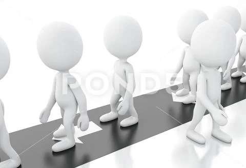 3d White people choosing different and successful way.: Graphic #77055249