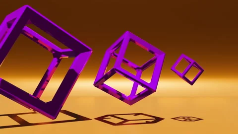 3D wireframe cubes looping animation in ... | Stock Video | Pond5