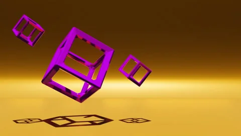 3D wireframe cubes looping animation in ... | Stock Video | Pond5