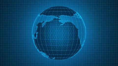 3D Wireframe Earth Globe Rotation. Rotat... | Stock Video | Pond5