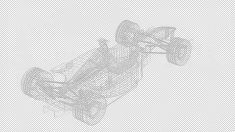 3d wireframe of formula 1 car on an alph... | Stock Video | Pond5