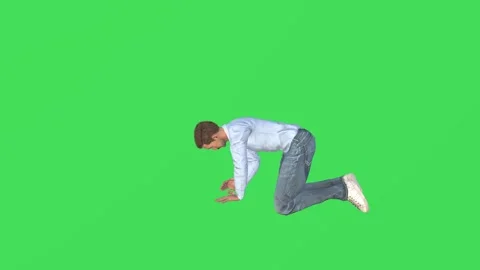 3d young handsome man on green screen si... | Stock Video | Pond5