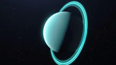 3D Zooming Out View Of Blue Planet Uranu... | Stock Video | Pond5