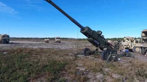 3rd Infantry Division Artillery fires th... | Stock Video | Pond5