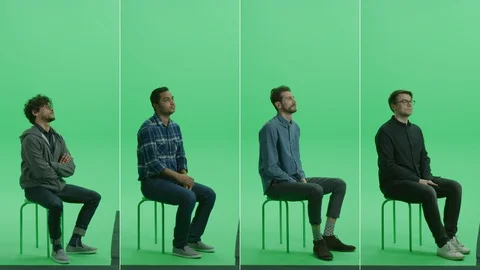 4-in-1 Green Screen Collage: Four Portra... | Stock Video | Pond5