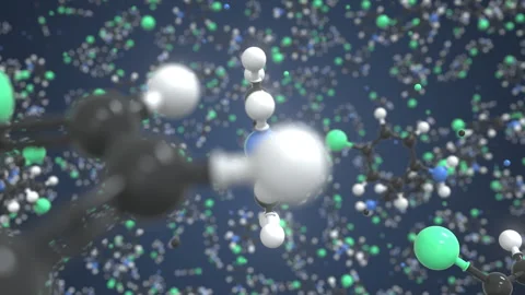 4-chloroaniline molecule. Conceptual mol... | Stock Video | Pond5