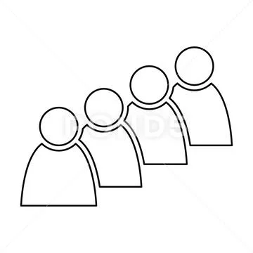 4 people icon. Group of persons. Simplified human pictogram. Modern ...