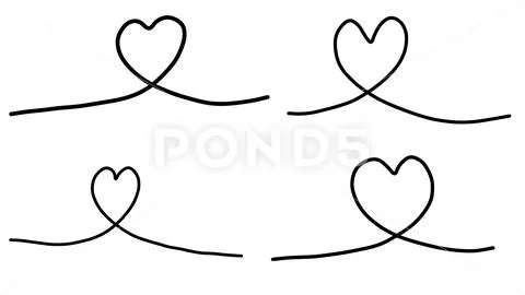 4 types simple line heart for background ~ Clip Art #301264607