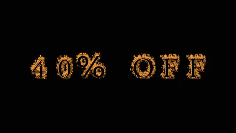 40% Off fire text effect black backgroun... | Stock Video | Pond5