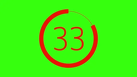 40 sec countdown timer with animated red... | Stock Video | Pond5