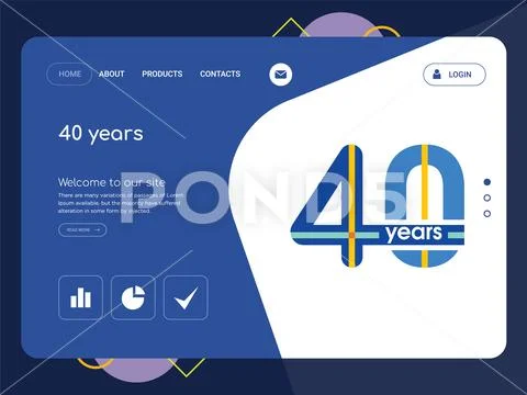 40 years Landing page website template design Illustration #90182272