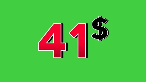 41 dollars price tag animation motion gr... | Stock Video | Pond5