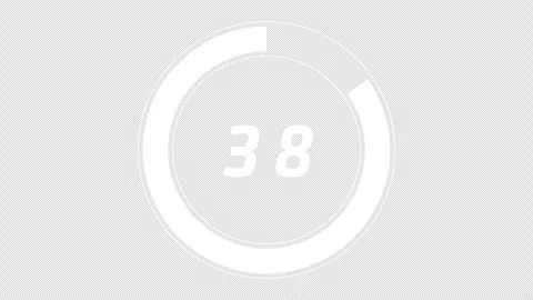 45second alpha channel white Countdown ... | Stock Video | Pond5