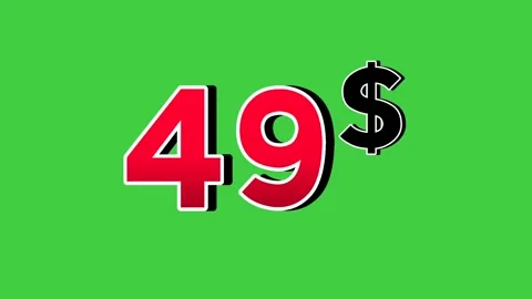 49 dollars price tag animation motion gr... | Stock Video | Pond5