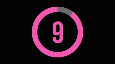 4k 10 second pink Countdown timer with ... | Stock Video | Pond5