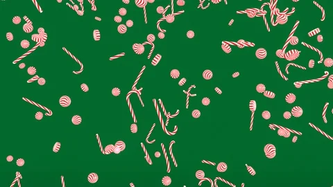 4K 3D animation. Candy cane caramels fal... | Stock Video | Pond5