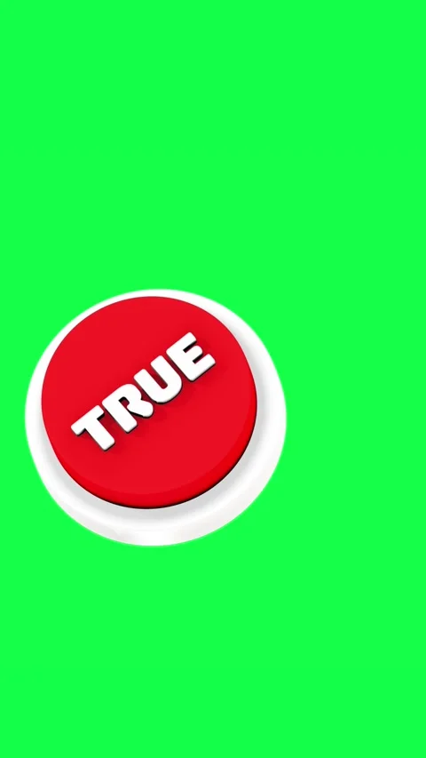 4K 3D animation of a true button on a gr... | Stock Video | Pond5