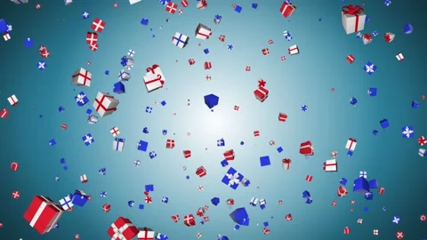 4K 3D Falling Gift boxes on purple Loop ... | Stock Video | Pond5
