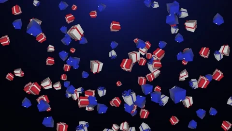 4K 3D Falling Gift boxes on purple Loop ... | Stock Video | Pond5