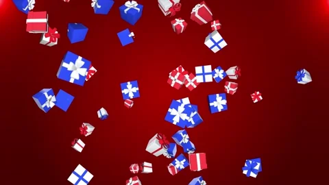 4K 3D Falling Gift boxes on purple Loop ... | Stock Video | Pond5