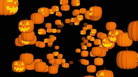 4K 3D Halloween Pumpkin animation on a g... | Stock Video | Pond5