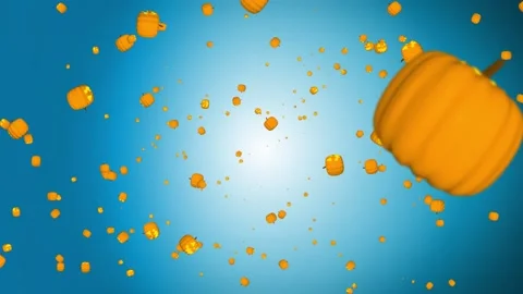 4K 3D halloween pumpkin falling loop ani... | Stock Video | Pond5