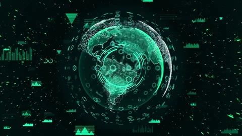 4K 3D Hud Planet earth globe maps world ... | Stock Video | Pond5
