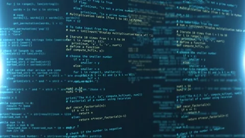 4K 3d program code moved in the virtual ... | Stock Video | Pond5