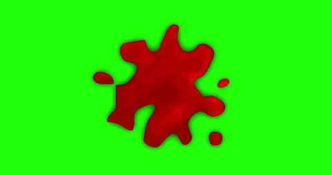 4k 3d red paint splashes on green screen... | Stock Video | Pond5