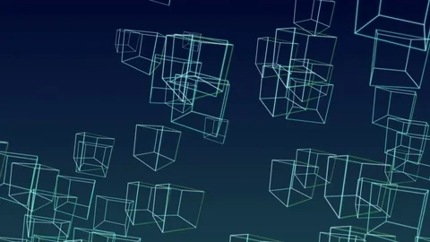 4k Abstract 3d box mesh cube frame line ... | Stock Video | Pond5