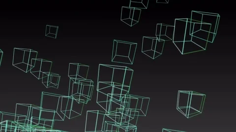 4k Abstract 3d box mesh cube frame line ... | Stock Video | Pond5