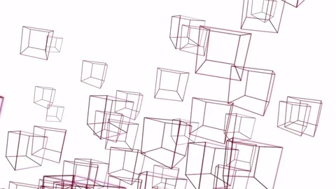 4k Abstract 3d box mesh cube frame line ... | Stock Video | Pond5
