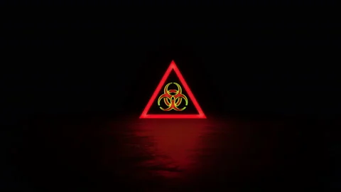 4k abstract animated biohazard sign glow... | Stock Video | Pond5
