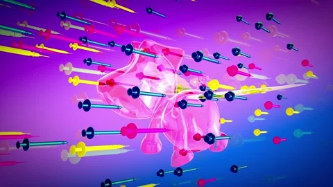 4K abstract art of a flying pig and drug... | Stock Video | Pond5