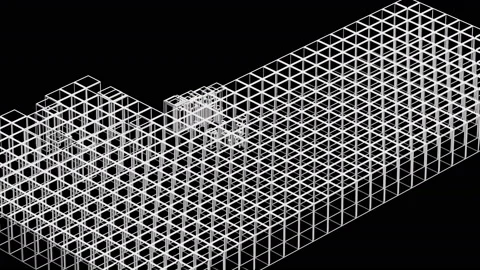 4k abstract box matrix generation proces... | Stock Video | Pond5