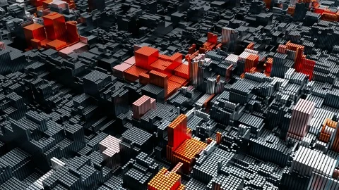 4K Abstract Cubic Technology Background. | Stock Video | Pond5